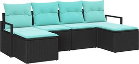 Set pohovek 6 ks Černá polyratan 3346496