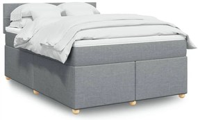 Box spring postel s matrací světle šedá 140 x 190 cm textil