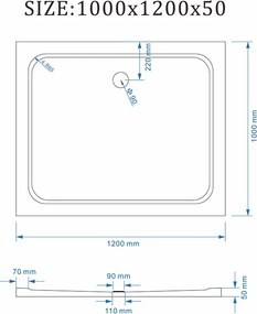 BPS-koupelny Posuvné sprchové dveře HYD-PD03D 120 černé/transparent pro instalaci do niky + vanička HYD-OSV-ST06C 120x100 bílá