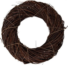 Přírodní hnědý proutěný rustikální věnec L - Ø 50*12 cm
