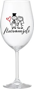 NOVOMANŽELÉ - čirá sklenice na víno 350 ml