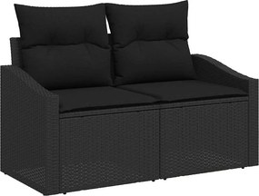Sada zahradních pohovek 8 ks Černá polyratan 3356532