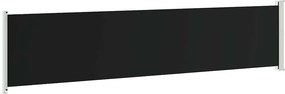 Zatahovací boční markýza / zástěna 140 x 600 cm černá 313369