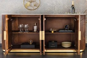 Designová komoda Daichi 170 cm mango/mramor bílý