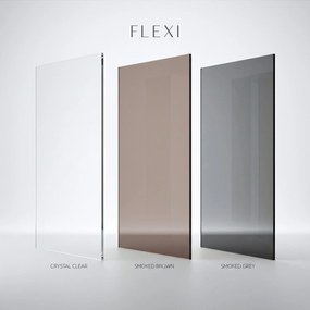 Bezrámová sprchová zástěna REA FLEXI BRUSH COPPER 130 cm, měď kartáčovaná/šedá kouřová - bez vaničky