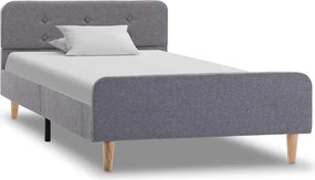 Rám postele světle šedý textil 100 x 200 cm 284901