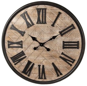 Nástěnné hodiny dřevěné 76 cm (Clayre &amp; Eef)