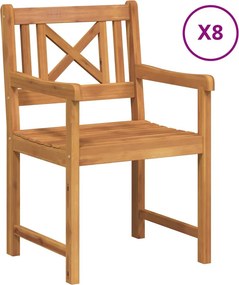 Zahradní křesla 8 ks Přírodní Masivní akátové dřevo 3324848