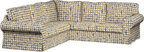 Potah na pohovku IKEA  Ektorp rohová barva modrá látka pletený vzor, vzorované