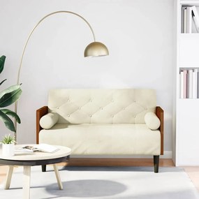 Pohovka Loveseat s podhlavníkem, krémová, 110 cm, samet