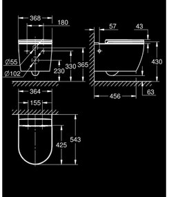 GROHE 103848SH00 - Závěsné WC START ROUND CERAMIC 368 × 543 mm durobílá