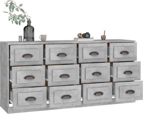 Příborníky 2 ks betonově šedé kompozitní dřevo 3185283
