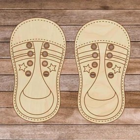 Montessori dětská dřevěná bota - Zavaž mě! 1ks | SENTOP H010