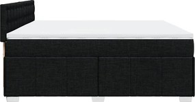 Box spring postel s matrací černá 200x200 cm textil 3287191