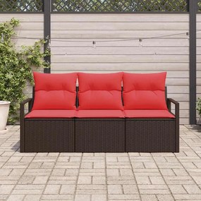 Set pohovek 3 ks Hnědá polyratan 3346244
