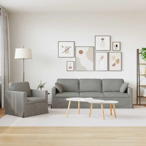 Set pohovek 2 ks Světle šedá samet 3407625