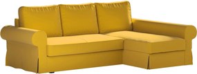 Potah na pohovku IKEA Backabro rozkládací se šezlongem barva žlutá látka sametová