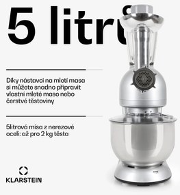Klarstein Lucia, kuchyňský robot, mixér, mlýnek, 1800 W, 2,7 HP, 5 l, nerezová ocel, bez BPA