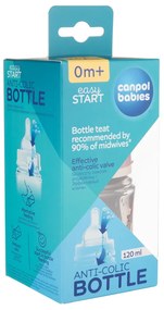 Canpol babies Lahev se širokým hrdlem BONJOUR PARIS 120ml růžová