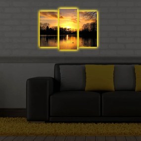Vícedílný obraz s LED osvětlením VÝCHOD SLUNCE 66 x 45 cm