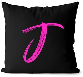 Polštář – písmeno J (Velikost: 40 x 40 cm, Barva: Růžová)