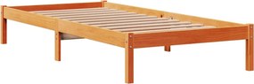 Rám postele s čelem voskově hnědý 100 x 200 cm masivní borovice 3306557