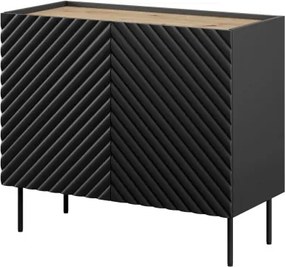 Komoda Onda 2D černá/dub artisan