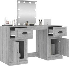 Toaletní stolek s LED šedý sonoma 130 x 50 x 132,5 cm 3185349