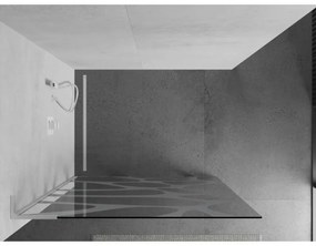 Mexen Kioto L, sprchová zástěna Walk-In 80 x 200 cm, 8mm čiré sklo bílý vzor, ​​bílý profil, 800-080-103-20-97