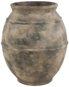 Šedo-hnědá antik keramická dekorační váza Vintage - Ø 68*80cm