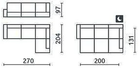 Sedací souprava SEMPRE | 270x204 cm | PRAVÁ | rozkládací + úložný prostor | VÝBĚR TKANIN