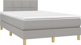 Box spring postel s matrací a LED světle šedá 120x190 cm textil 3270088