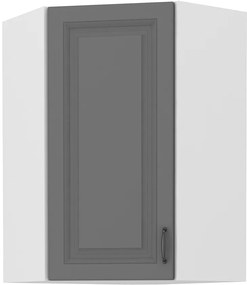 STL Rohová skříňka horní STILO II (výška 90 cm) Barevné provedení STILO: Bílá / Grafit