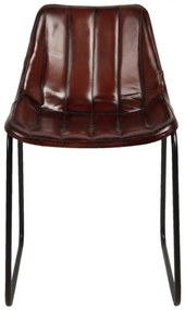 Hnědá lehce polstrovaná kožená židle Raina – 46x48x79 cm