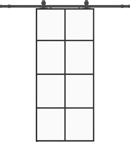 Posuvné dveře se sadou kování černé 90x205 cm ESG Glass 3375864