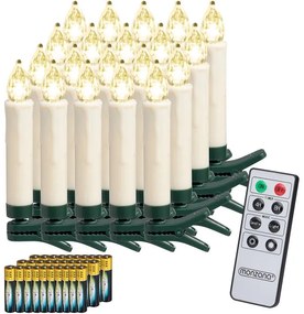 Monzana Svíčky na vánoční stromeček CANDLE, 20ks, 10,5cm, teplá bílá
