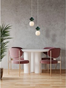 Bílé/v petrolejové barvě keramické závěsné svítidlo se skleněným stínidlem ø 18 cm Clio – Nova Luce