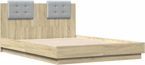 Rám postele s čelem dub sonoma 135 x 190 cm kompozitní dřevo 3209956