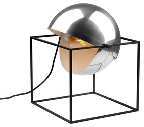 Stolní lampa El Cubo stínidlo tvaru koule chrom