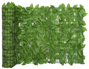 315496 vidaXL Balkónová zástěna se zelenými listy 400 x 75 cm