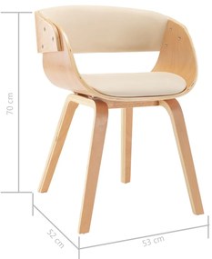 Jídelní židle krémová ohýbané dřevo a umělá kůže - Default Title