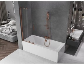 Mexen Velar, 2-křídlová posuvná vanová zástěna 70 x 150 cm, 8mm čiré sklo, růžové zlato, 896-070-000-01-60