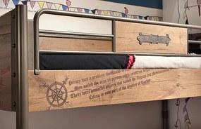 Dětská patrová postel Jack 90x200cm s úložným prostorem - dub lancelot