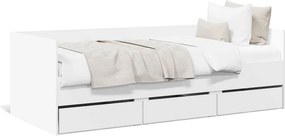 Válenda se zásuvkami bez matrace bílá 90 x 200 cm 3280818