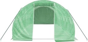 vidaXL Skleník s ocelovým rámem 18 m² 6 x 3 x 2 m [3188040] Barva: Zelená