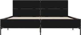 Rám postele černý 140 x 190 cm kompozitní dřevo a kov 3280032