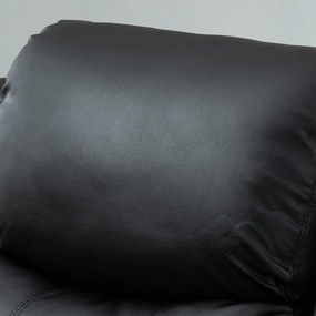 HOMCOM Elektrické křeslo ke vstávání Relaxační křeslo s opěrkou nohou, dálkovým ovládáním a 2 kapsami 76x90x105 cm, černé