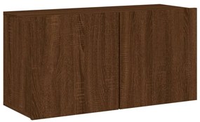 4dílná obývací stěna hnědý dub kompozitní dřevo - Default Title
