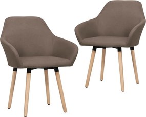 Jídelní židle 2 ks hnědé textil 283462