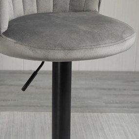 HOMCOM Sada 2 barových židlí otočné barové židle s výškově nastavitelným opěradlem sametový dotek šedá, bez područek, 51,5x57,5x93-114,5cm do kuchyně…